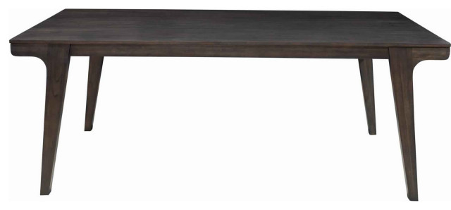 Rectangular Dining Table With Angled Legs And Grain Details, Brown ...