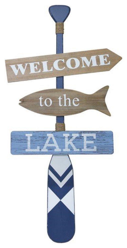 Welcome To The Lake Sign 20"Lx40"H MDF - Rustic - Novelty Signs - by ...