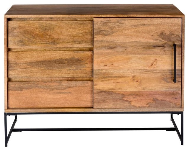Padrig 40" Industrial Scandinavian Modern Solid Mango Sideboard ...
