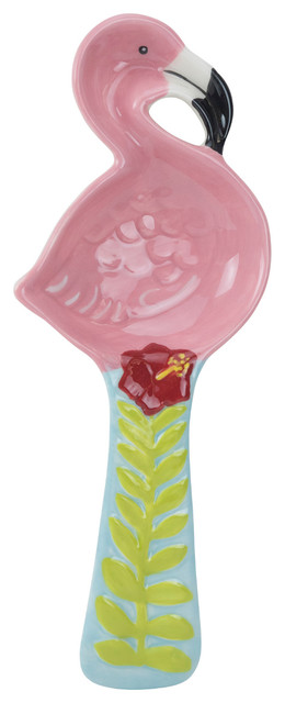 Boston Warehouse Earthenware Flamingo Spoon Rest - Tropical - Spoon ...