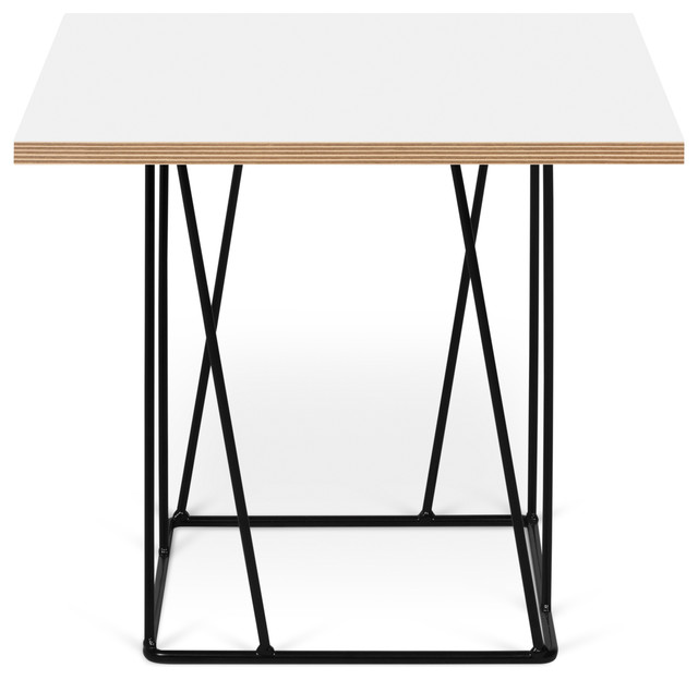 Tema Helix 20x20 Side Table With Black Steel Legs - Transitional - Side ...