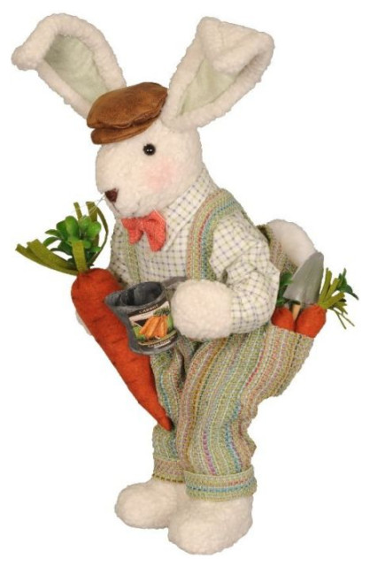 Karen Didion Carrot Garden Bunny Figurine - Contemporary - Holiday ...