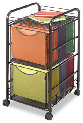 Safco Onyx Mesh File Cart with 2 File Drawers, Black-BL - Industrial ...