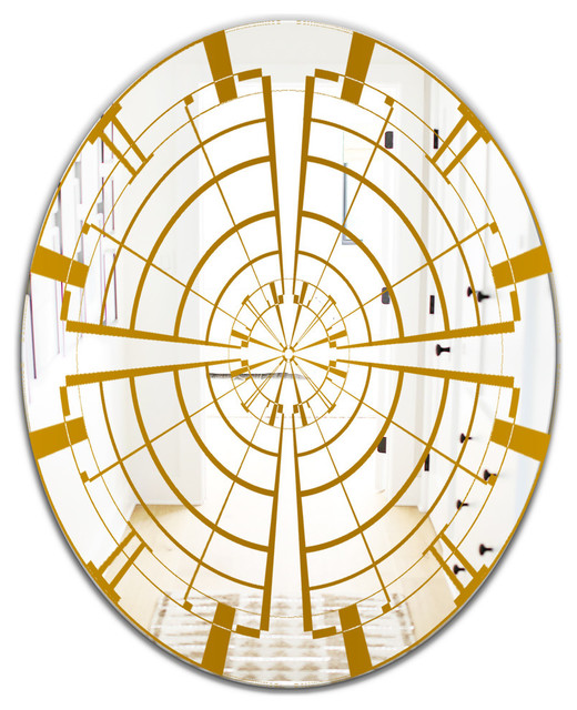 Designart Maya Vortex Ii Glam Oval Or Round Wall Mirror, 24x36 - Contemporary - Wall Mirrors ...