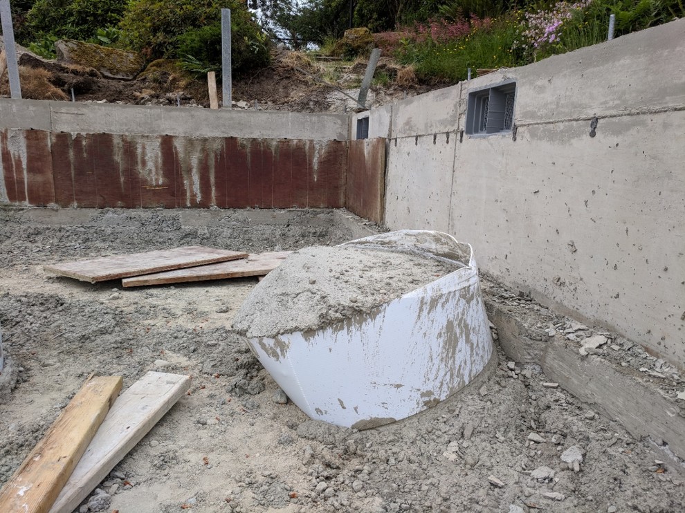Tilted concrete foundation pedestals on new house?