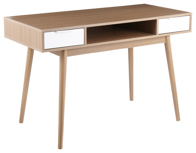 Pebble Double Desk - Midcentury - Desks And Hutches - by LumiSource | Houzz