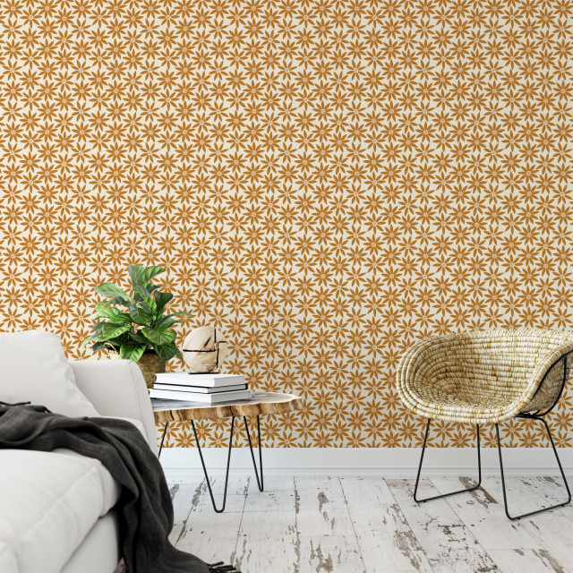 Sunshine Tile Bright Terracotta Wallpaper by Erin Kendal, Sample 12"x8 ...