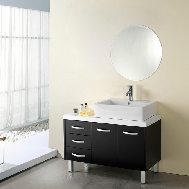 Dodson Large Frameless Wall Mirror 23"x23" - Contemporary - Bathroom ...