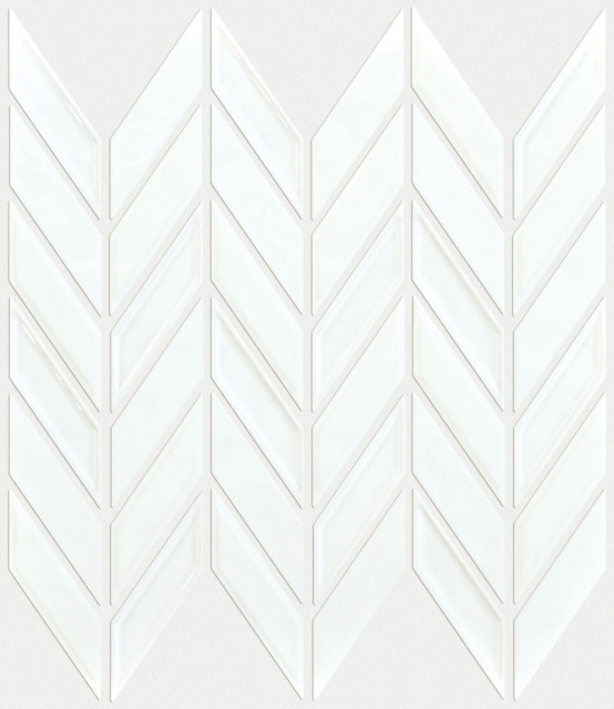 Shaw CS46X Geoscape - 12" x 12" Parallelogram Chevron Mosaic Wall ...