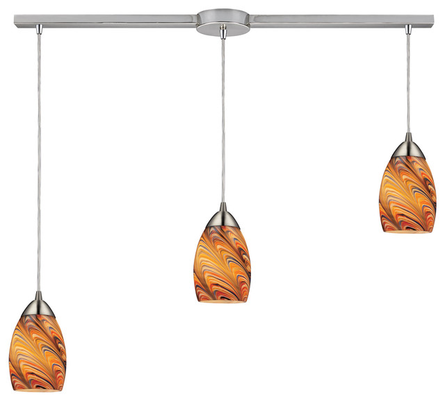 Mini Vortex 3-Light Pendant, Satin Nickel - Contemporary - Pendant ...