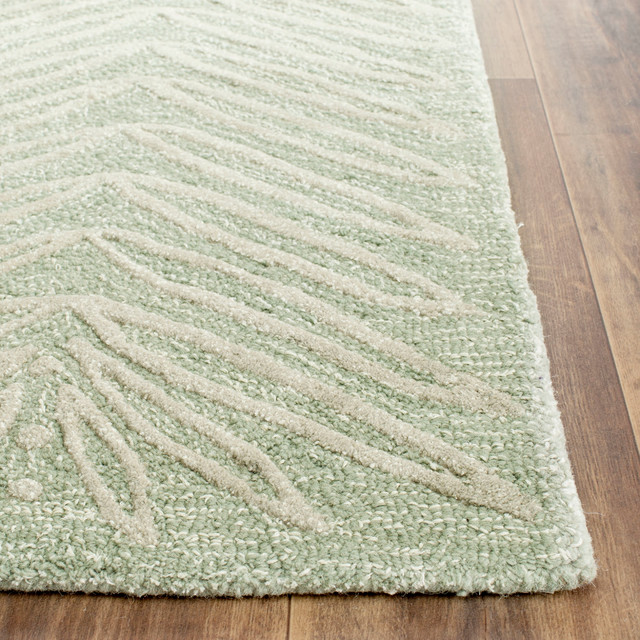 Safavieh Martha Stewart Chevron Leaves Rug, Milk Pail Green, 9'x12 ...