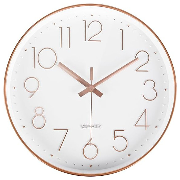 Wall Clock Battery Operated Non-Ticking Modern Analog Wall Clocks ...