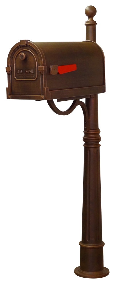 Savannah Curbside Mailbox with Ashland Mailbox Post Unit - Traditional ...