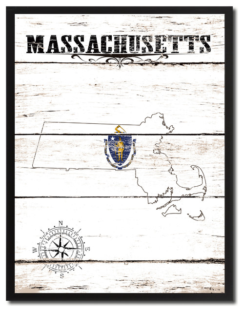 Massachusetts State Flag Canvas, 28"x37", 22"x29" - Contemporary ...