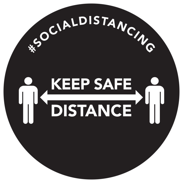 Keep Safe Distance - Floor Sticker - Retail Style - 5pk - Contemporary ...