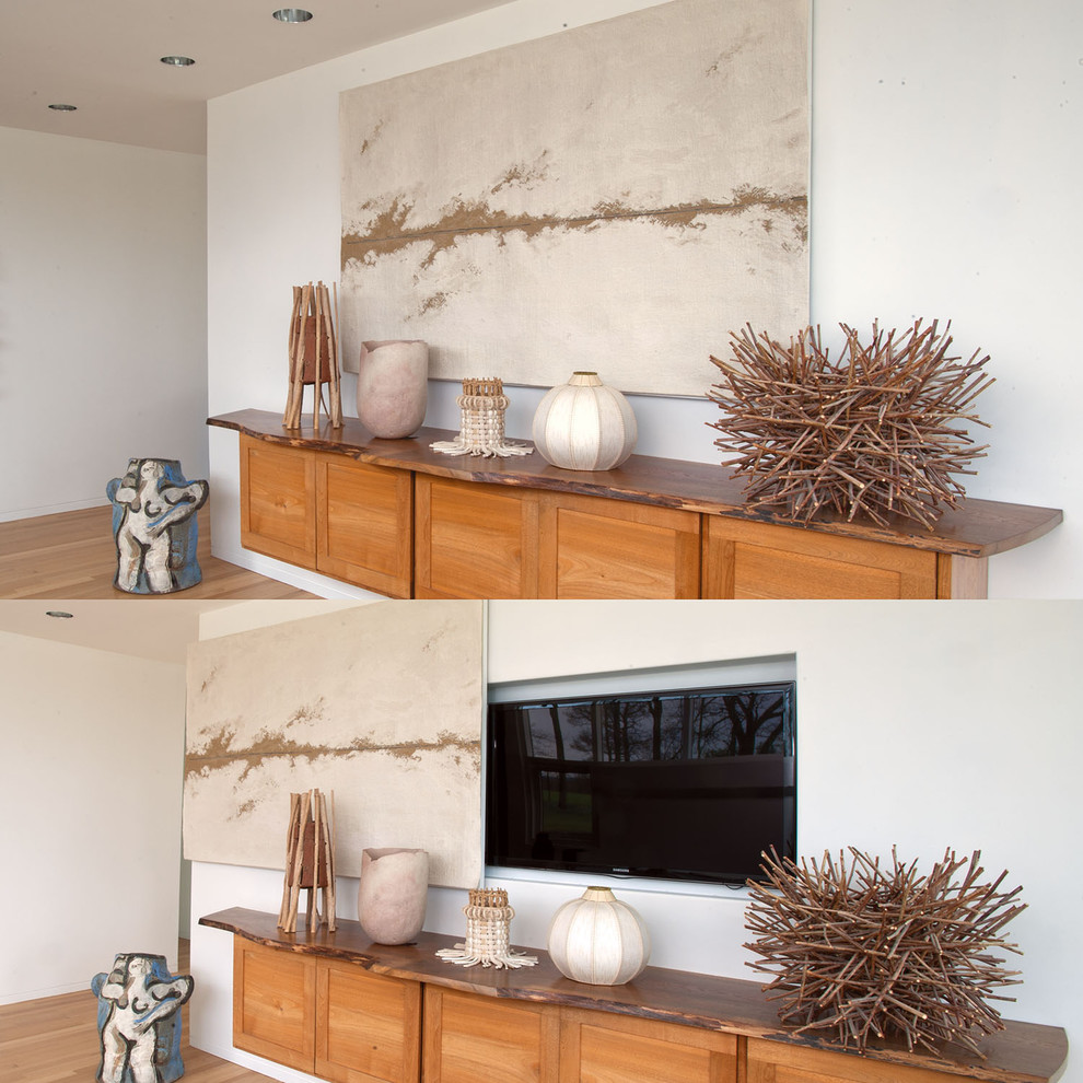 Art to Cover a Wall Mounted Television - Contemporary - New York - by ...