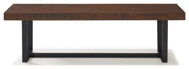 60" Solid Wood Dining Bench - Mahogany - Industrial - Dining Benches ...