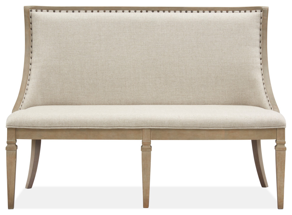 Bench WithUpholstered Seat and Back - French Country - Dining Benches ...