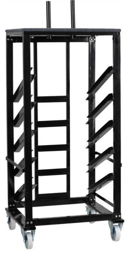 Bowery Hill Steel Metal Cocktail Table Dolly for Round Table in Black ...