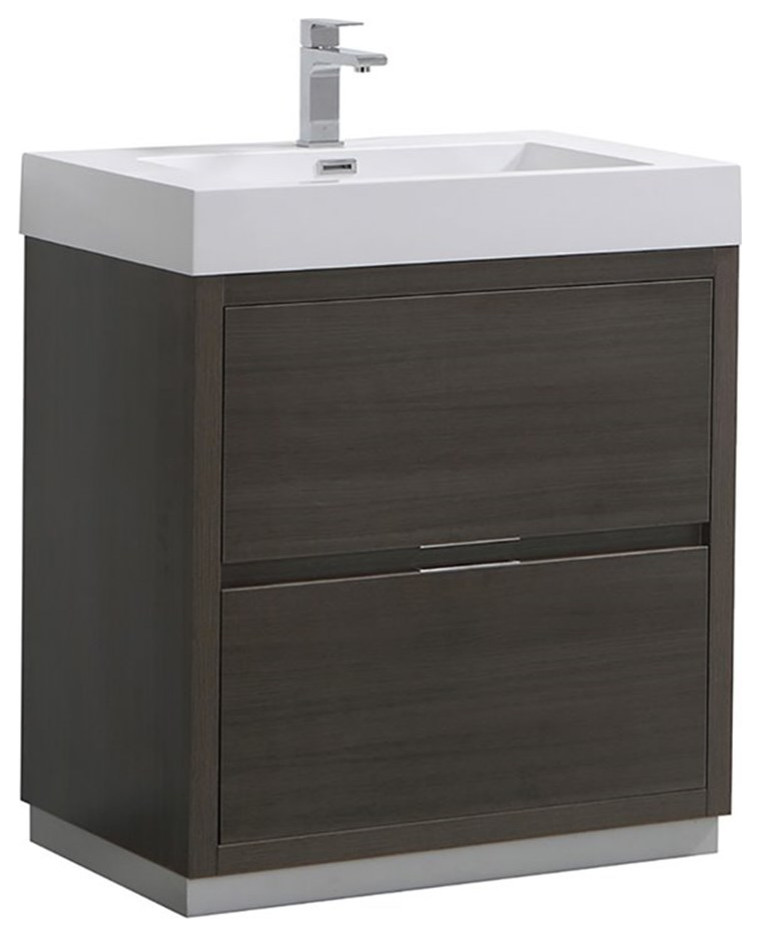 Fresca Valencia 30" Modern Free Standing Bathroom Vanity in Gray Oak ...