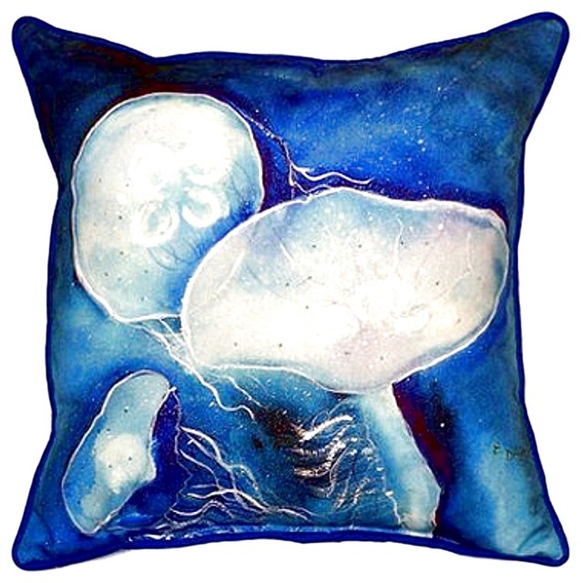 Blue Jellyfish Small Indoor/Outdoor Pillow 12x12 - Set of Two, 12 ...