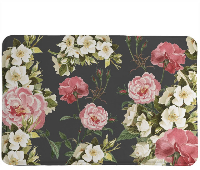 Laural Home Mia Floral Memory Foam Rug, 21" X 34" - Contemporary - Bath ...