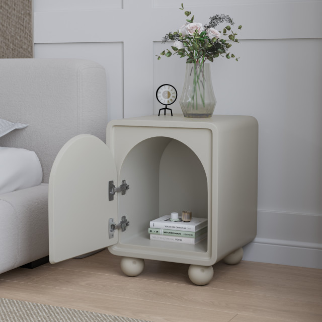 Modern Night Stands with Arched Cabinet Door, Ecological Board ...