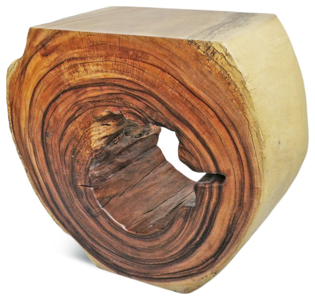 Organic Monkey Pod Side Table - Rustic - Side Tables And End Tables ...