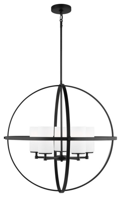 Alturas 5-Light Contemporary Chandelier in Midnight Black, 27.000 ...