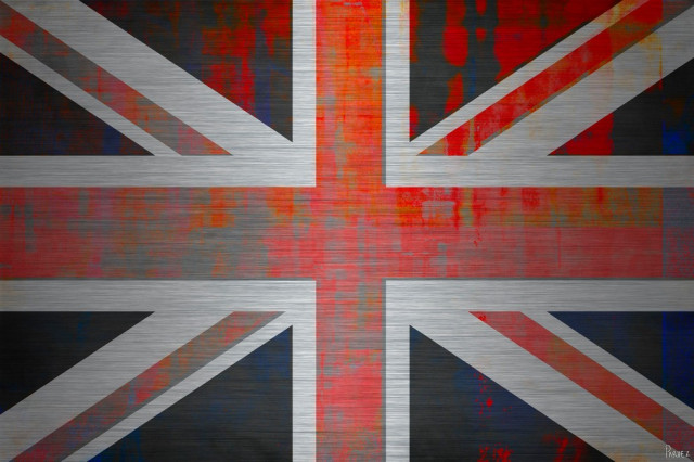 "Union Jack" Print on Brushed Aluminum, 36"x24" - Contemporary - Metal ...