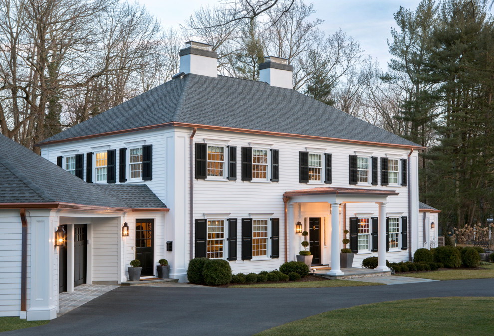 Exterior Renovation of Colonial Home with Copper Accents - Traditional ...