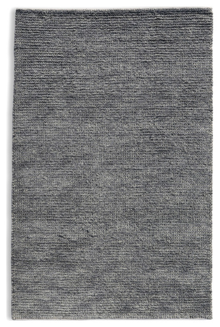 Hand Woven Medium Pile Grey Wool Rug by Tufty Home, 4x6 - Transitional ...