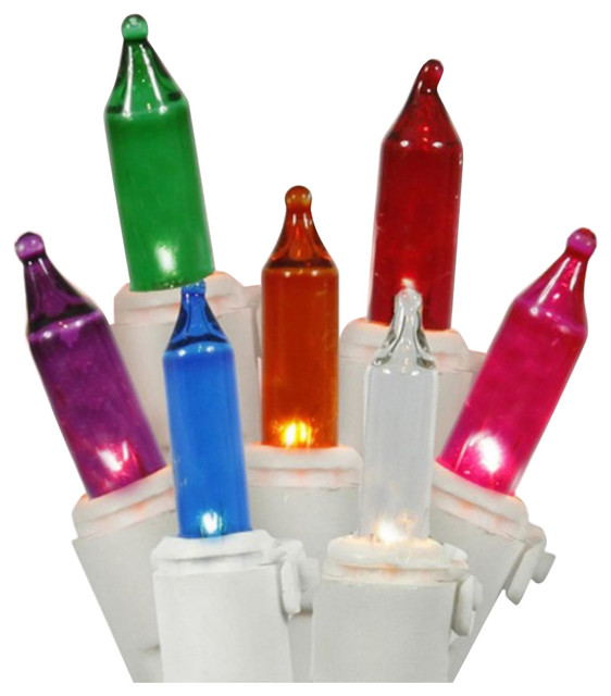 Multicolor LED Mini Christmas Lights, White Wire - Contemporary ...