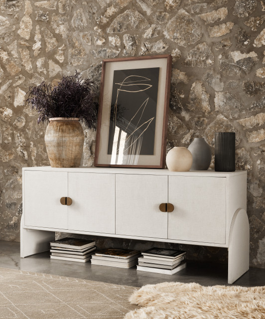 Cressida Sideboard, Ivory Painted Linen - Transitional - Buffets And ...