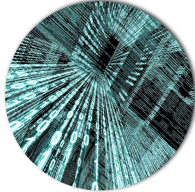 Binary Code, Contemporary Art Large Disc Metal Wall Art, Disc of 11 ...