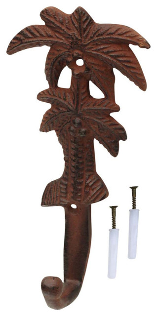 Benzara Single Hook Palm Tree Wall Mount In Metal, Brown - Tropical ...