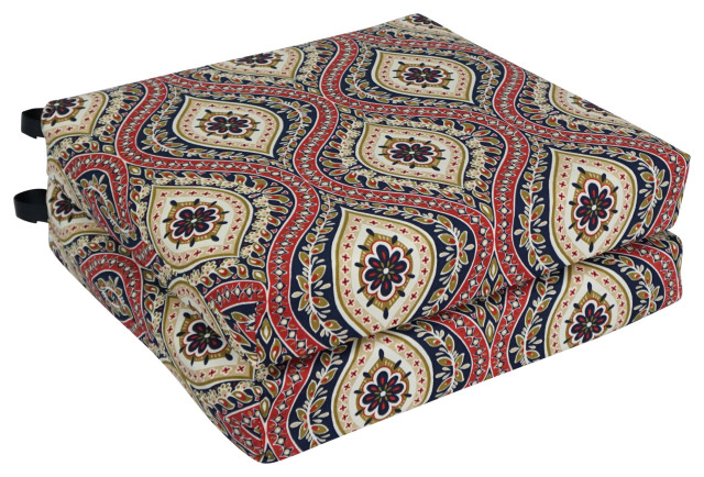 20"X19" Patterned Outdoor Chair Cushions, Set of 2, Jasmina Lakewood ...