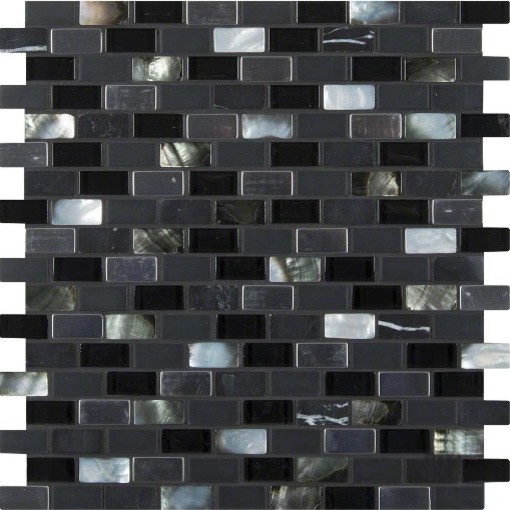 Midnight Pearl Mini Brick Pattern 8Mm, Sample - Contemporary - Mosaic ...