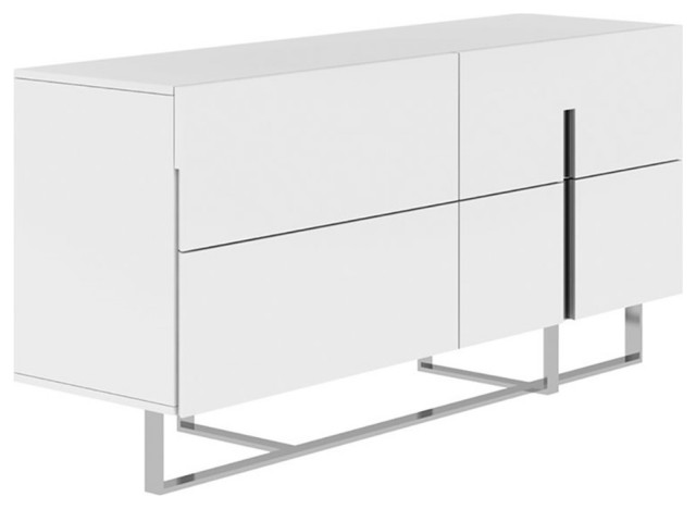 Modrest Voco 4-Drawer Silent Gliding Modern MDF Wood Bedroom Dresser in ...