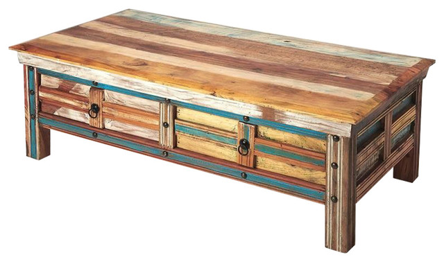 Reverb Painted Rustic Coffee Table - Transitional - Coffee Tables - by ...