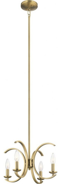 4 Light Contemporary Decroative Scroll Pendant Light Fixture-Brushed ...