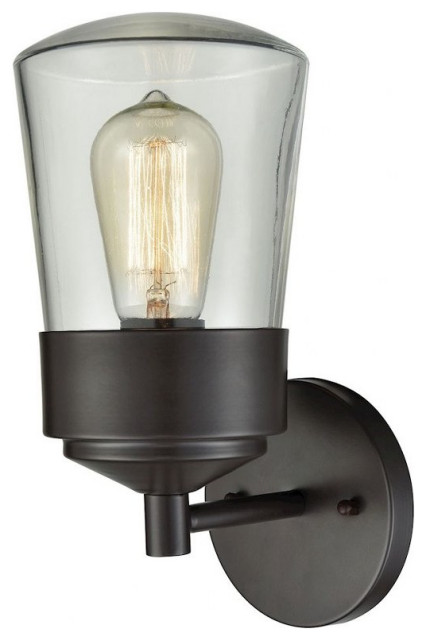 Exposed Bulb One Light Outdoor Wall Mount - Transitional Porch Light ...