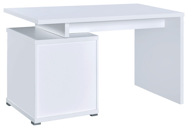 Irving 2-drawer Office Desk With Cabinet White - Contemporary - Desks ...