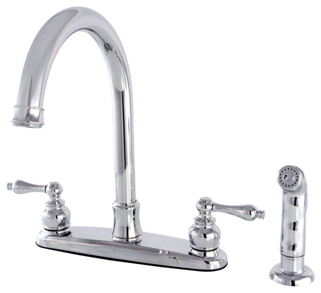 8" Centerset Kitchen Faucet, Sprayer - Traditional - Kitchen Faucets ...