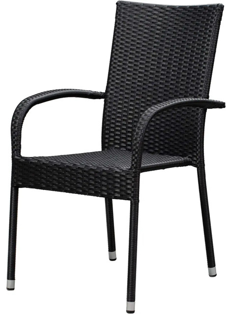 4 Pack Patio Chair, Stackable Design With All Weather Wicker Cover ...