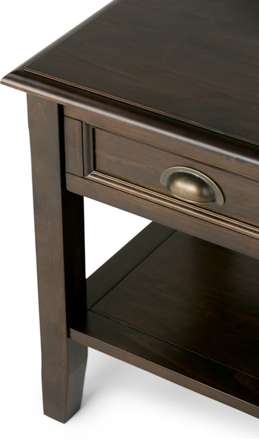 Burlington Solid Wood 18 Inch Wide Square End Side Table In Mahogany ...