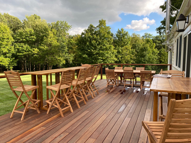 Teak Wood Hatteras Rectangular Folding Outdoor Patio Bar Table, 55"x28 ...