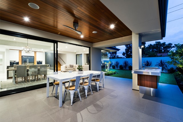 Alfresco with Timber Feature Ceiling - Contemporary - Patio - Perth ...
