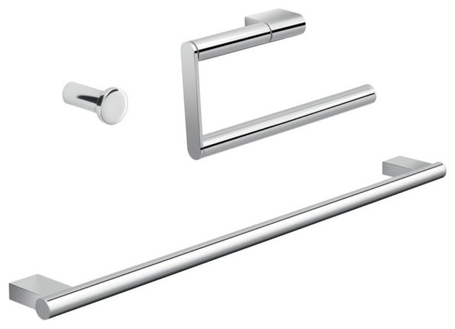 Chrome Bathroom Accessory Set - Contemporary - Bathroom Accessory Sets ...