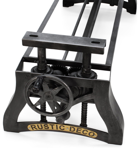 Crescent Adjustable Crank Bench Base Dining to Bar Height - Iron ...